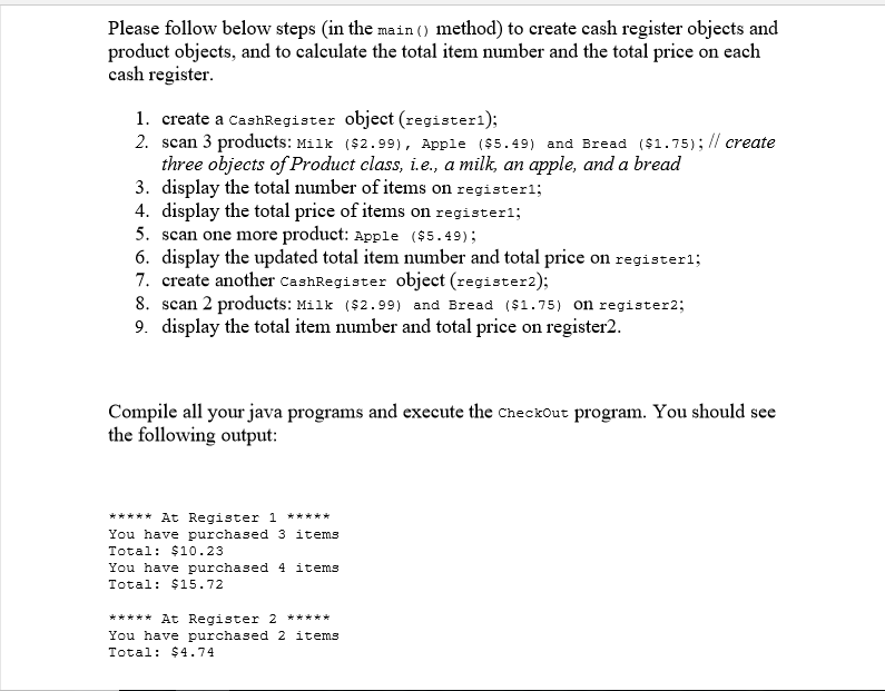 Solved Exercise 1: Implement class design: Product You will | Chegg.com Solved Exercise 1: Implement class design: Product You will | Chegg.com