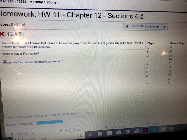 Solved MAT 205-13562 - Monday 1:30pm omework: HW 11 -Chapter | Chegg.com