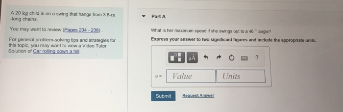 Solved A 20 kg child is on a swing that hangs from 3.8-m | Chegg.com