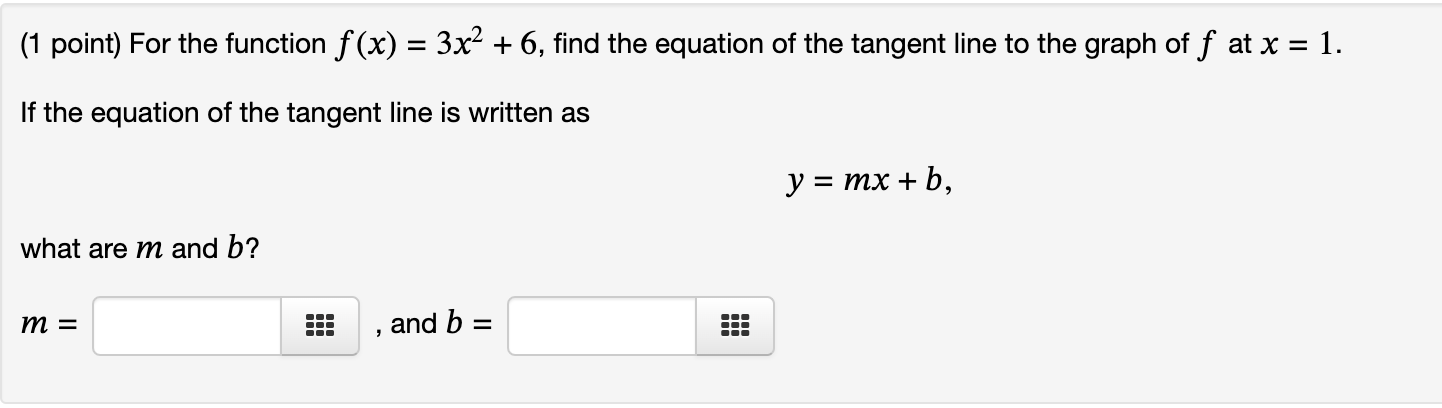 Solved (1 ﻿point) ﻿For the function f(x)=3x2+6, ﻿find the | Chegg.com