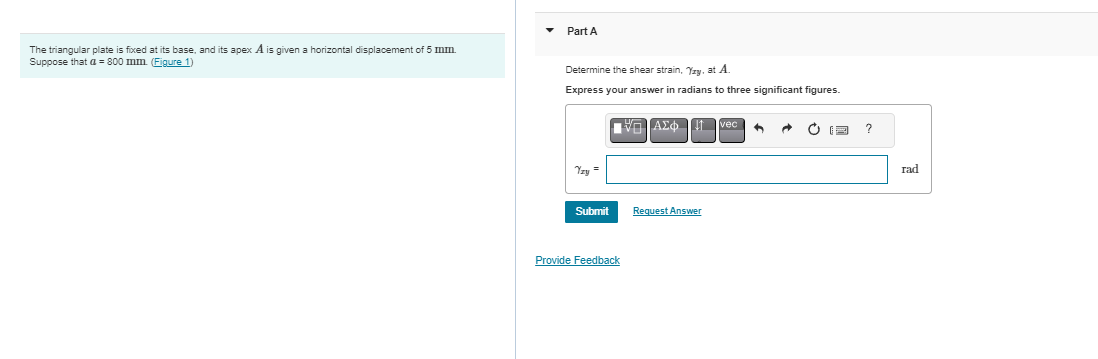 Solved The triangular plate is fixed at its base, and its | Chegg.com