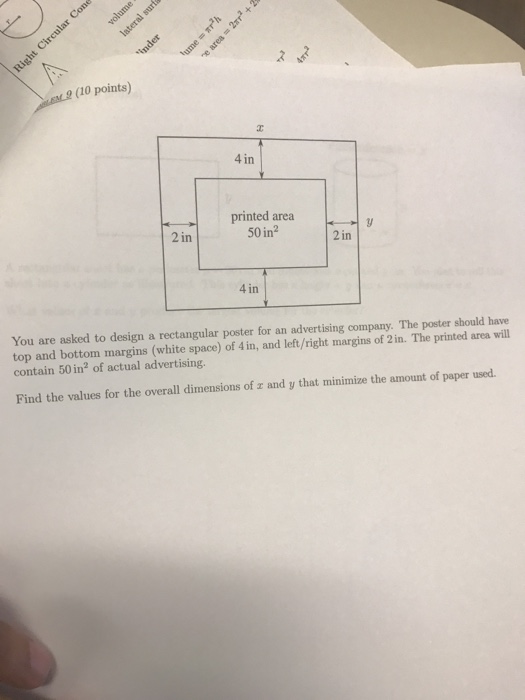 Solved You are asked to design a rectangular poster for an | Chegg.com