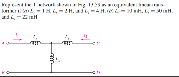 Solved Represent the T network shown in Fig. 13.59 as an | Chegg.com