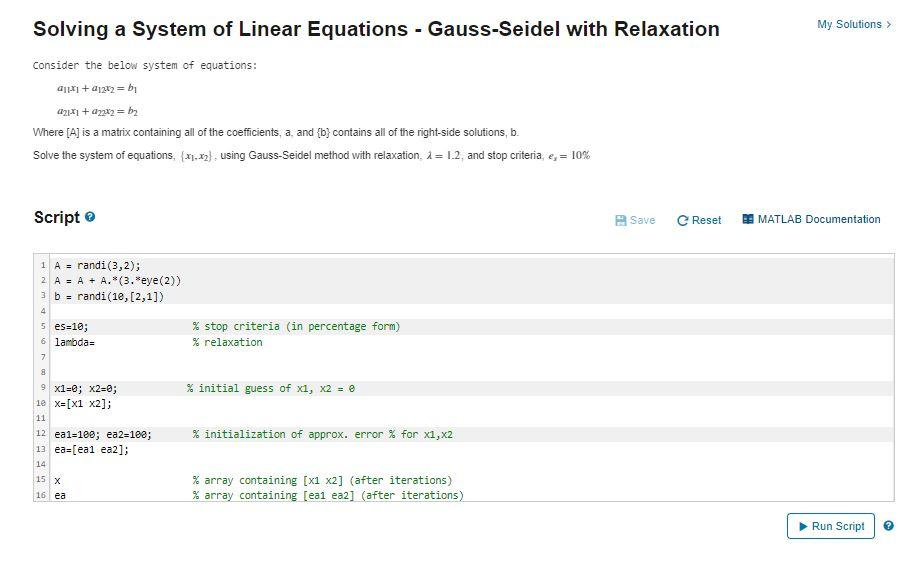 Solved a11x1+a12x2=b1a21x1+a22x2=b2 Where [A] is a matrix | Chegg.com