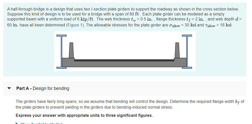 Solved A half-through bridge is a design that uses two | Chegg.com