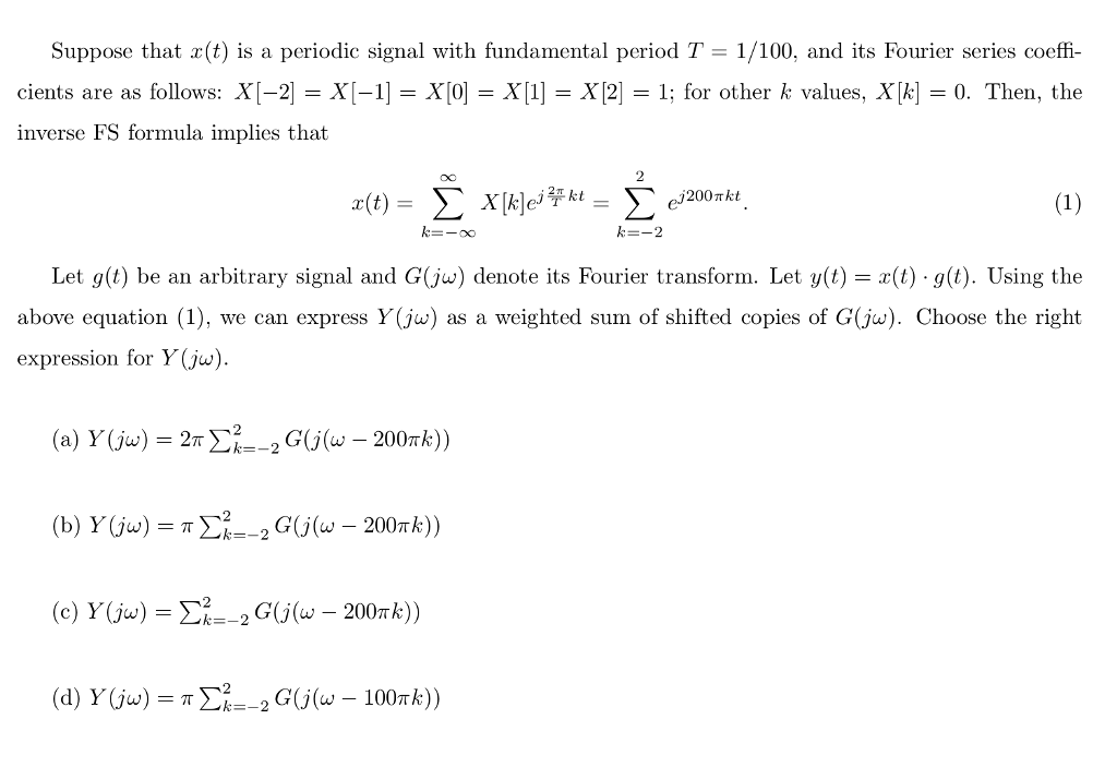Solved Suppose that x(t) is a periodic signal with | Chegg.com