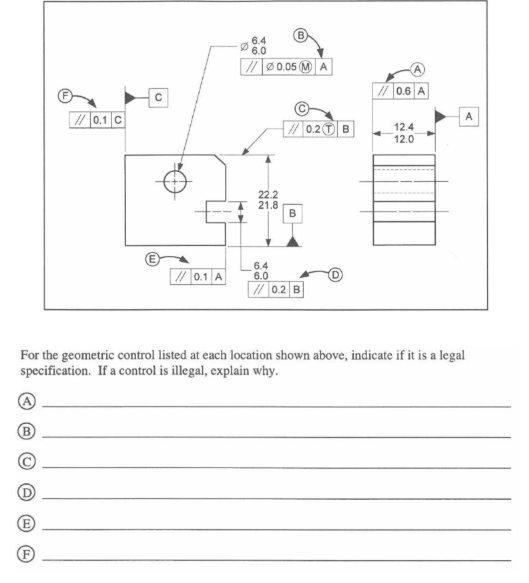 Solved DE 6.4 6.0 /%0.05 M A // 0.6 A С // 0.1 70.20 B 12.4 | Chegg.com