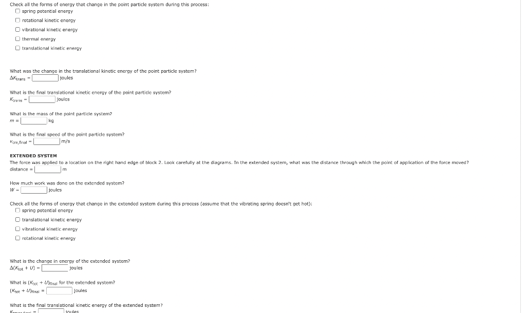 Solved aving blocks connected by a spring 10 identical 0.12 | Chegg.com