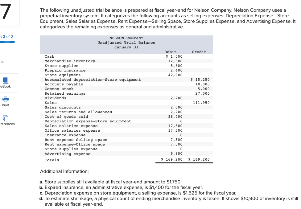 Solved The Following Unadjusted Trial Balance Is Prepared At Chegg