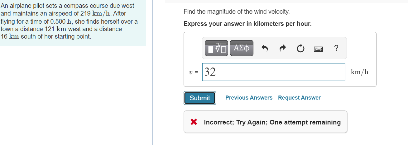 Solved An airplane pilot sets a compass course due west and | Chegg.com