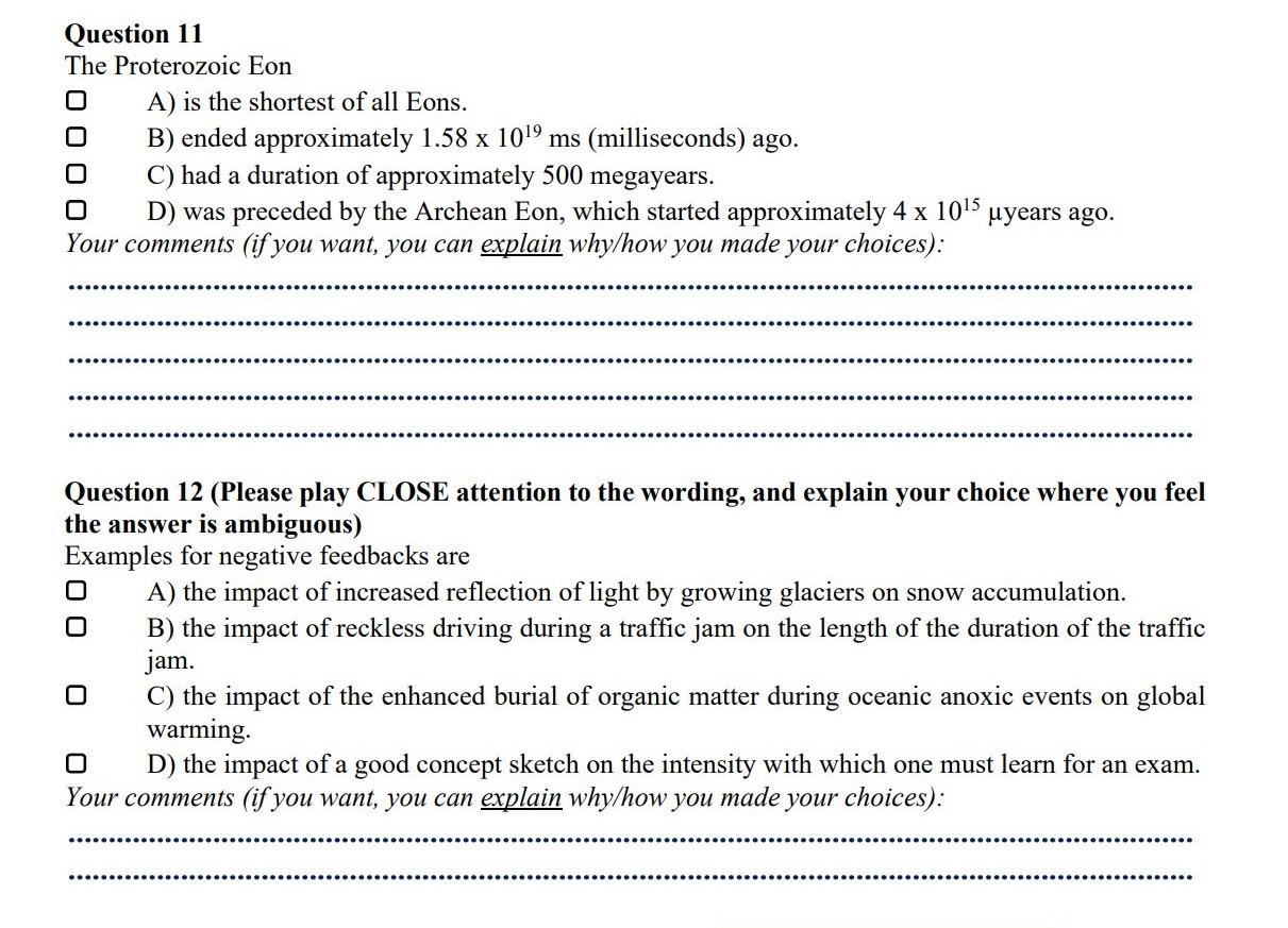 Solved Question 11 The Proterozoic Eon Question 12 (Please | Chegg.com