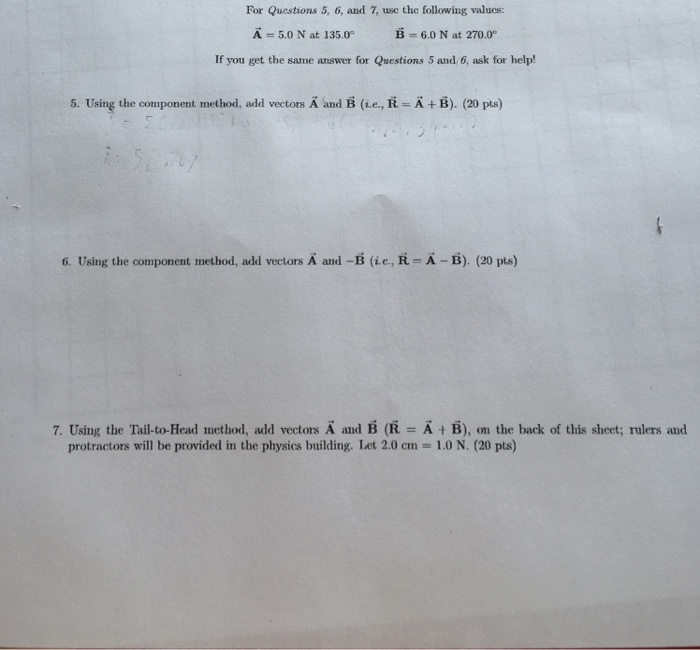 Solved Using the tail to head method, add vectors A and B ( | Chegg.com
