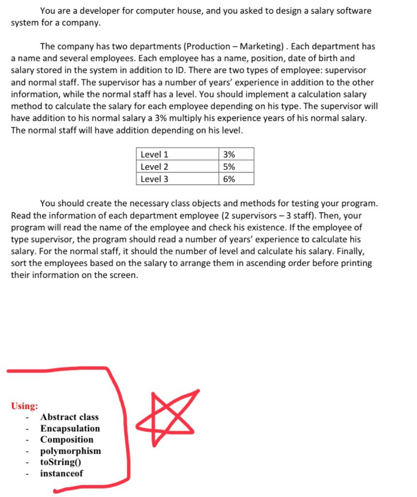 Solved You are a developer for computer house, and you asked | Chegg.com