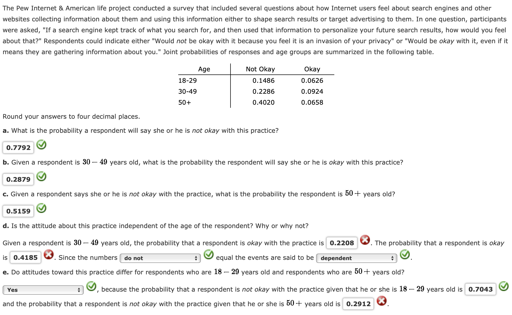 Solved The Pew Internet \& American life project conducted a | Chegg.com