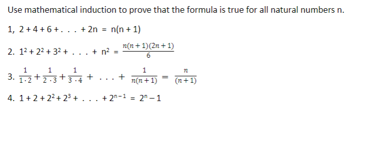 Solved Use mathematical induction to prove that the formula | Chegg.com