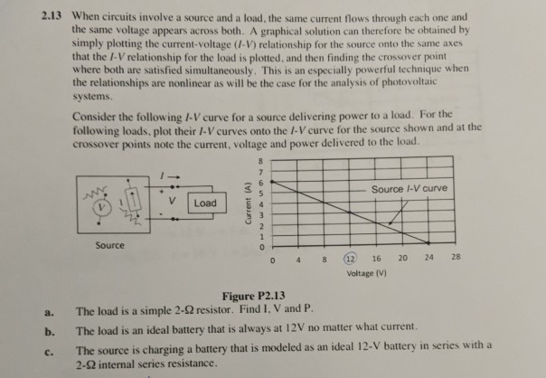Solved 2.13 When circuits involve a source and a load, the | Chegg.com