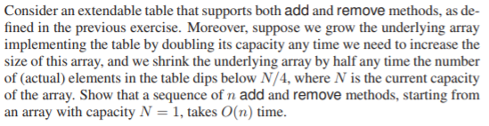 Solved Consider an extendable table that supports both add | Chegg.com