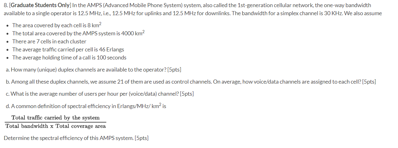 8. [Graduate Students Only] In the AMPS (Advanced | Chegg.com