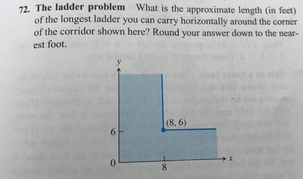 Solved 72. The ladder problem What is the approximate length | Chegg.com