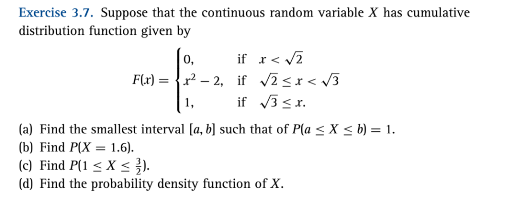 Solved Exercise 37 Suppose That The Continuous Random 8787