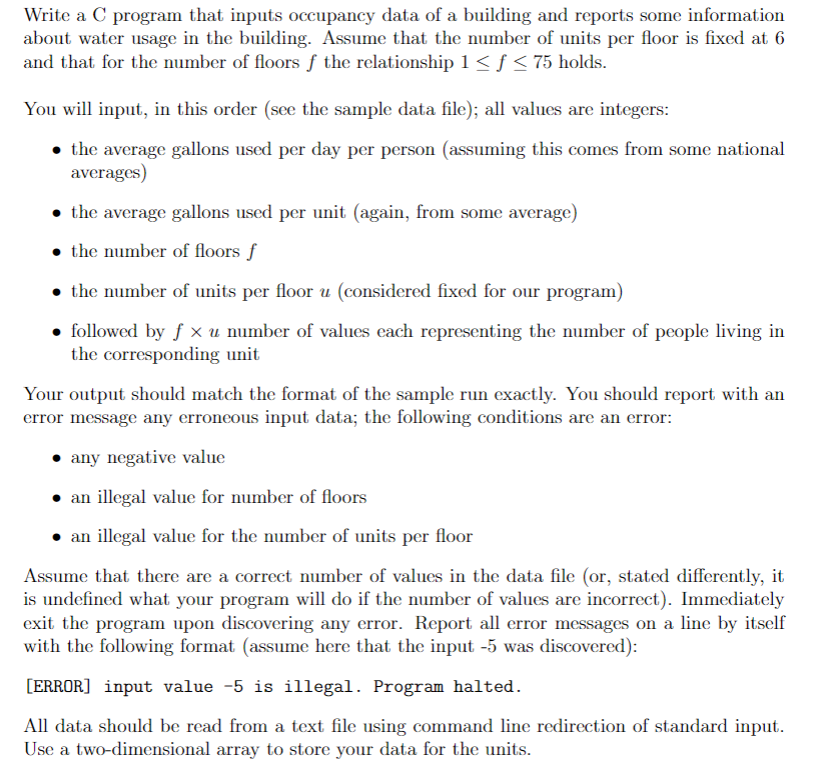 Solved I need help with a programming project. Write a C | Chegg.com