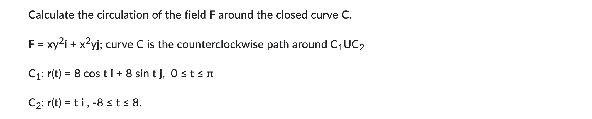 Solved Calculate the circulation of the field F around the | Chegg.com