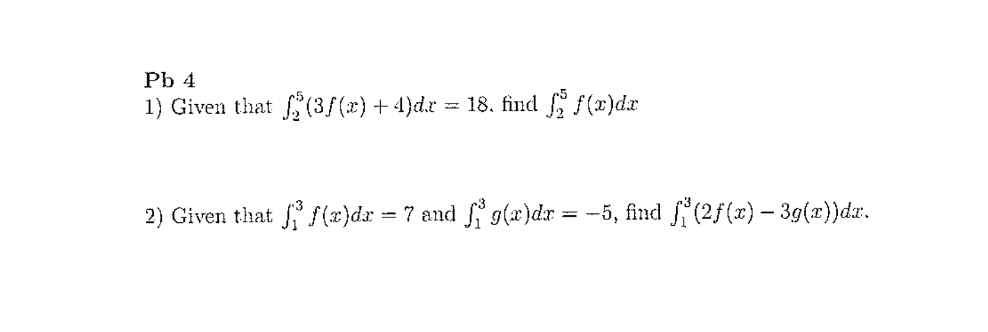 Solved Pb5 1) Given that ∫−55f(x)dx=22, that ∫−5−2f(x)dx=2 | Chegg.com