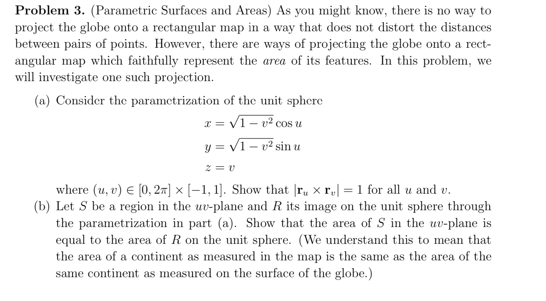 Solved Problem 3. (Parametric Surfaces and Areas) As you | Chegg.com