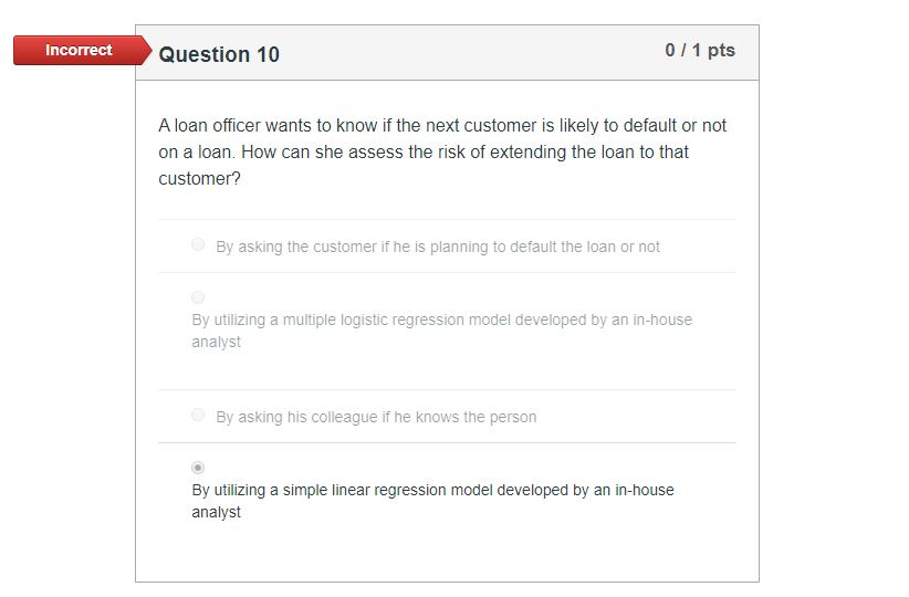Solved: Incorrect Question 3 0/1 Pts Logistic Regression I... | Chegg.com Solved: Incorrect Question 3 0/1 Pts Logistic Regression I... | Chegg.com