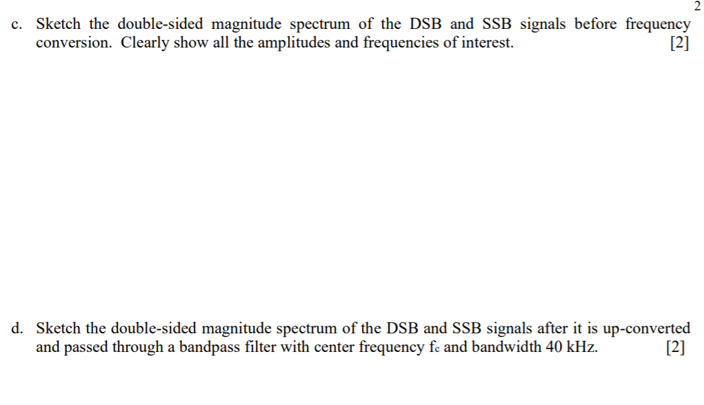 Solved Problem 1 A carrier signal with unit amplitude and | Chegg.com