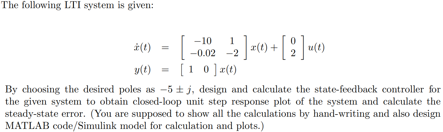 The following LTI system is | Chegg.com