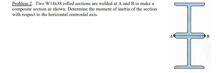 Solved Problem 2. Two W14x38 rolled sections are welded at A | Chegg.com