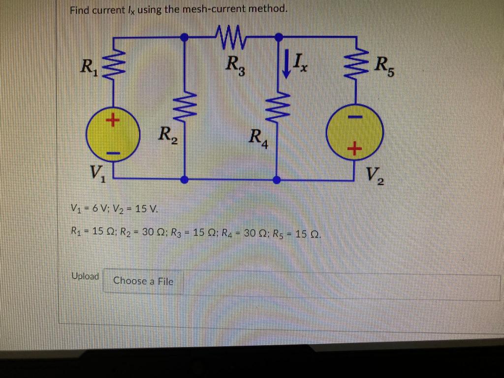 Solved Find current Ix using the mesh-current method. V1=6 | Chegg.com