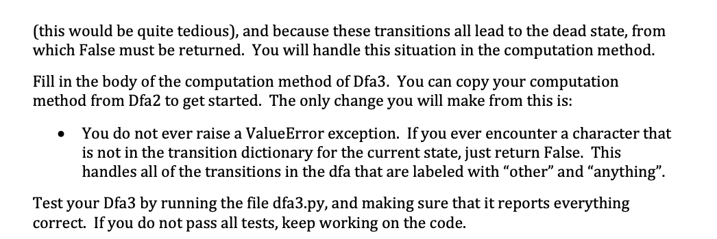 Python DFA problem. Code will need to be written in | Chegg.com