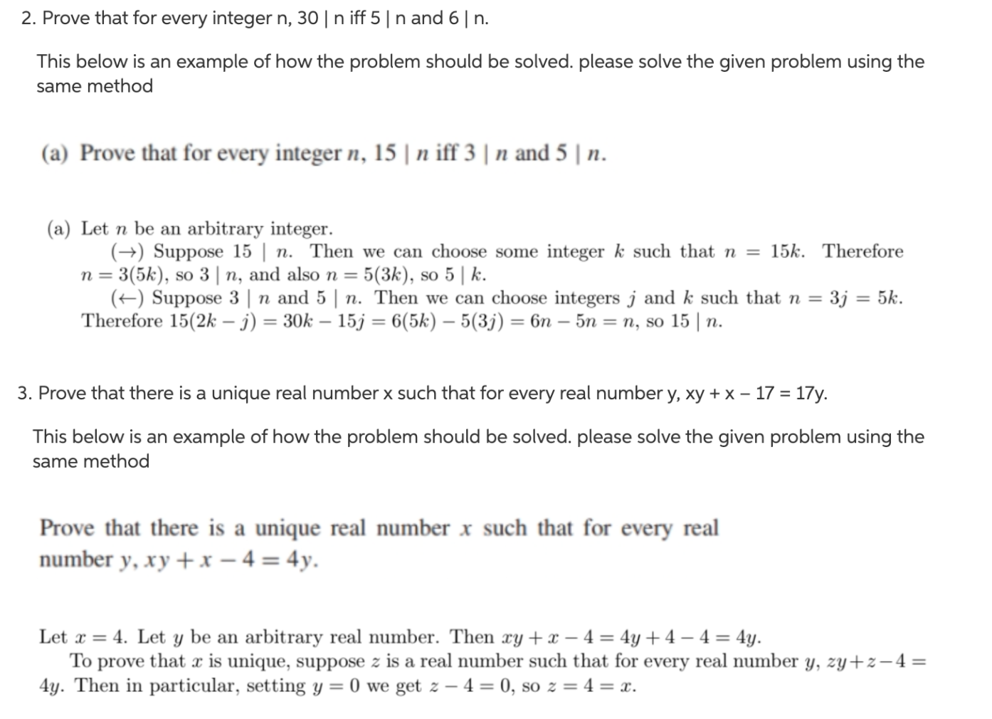 Solved 2. Prove that for every integer n, 30 n iff 5 | n and | Chegg.com Solved 2. Prove that for every integer n, 30 n iff 5 | n and | Chegg.com