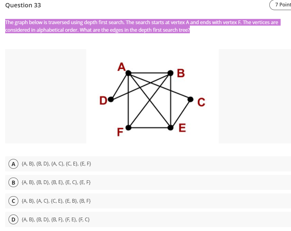 Solved The graph below is traversed using depth first | Chegg.com Solved The graph below is traversed using depth first | Chegg.com