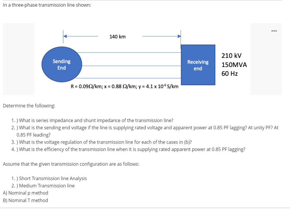 Solved In a three-phase transmission line shown: ha ... 140 | Chegg.com
