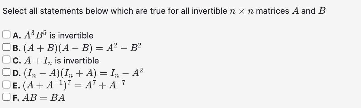 Solved Select all statements below which are true for all | Chegg.com