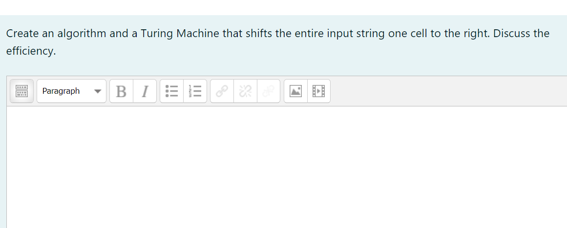 Solved Create an algorithm and a Turing Machine that shifts | Chegg.com