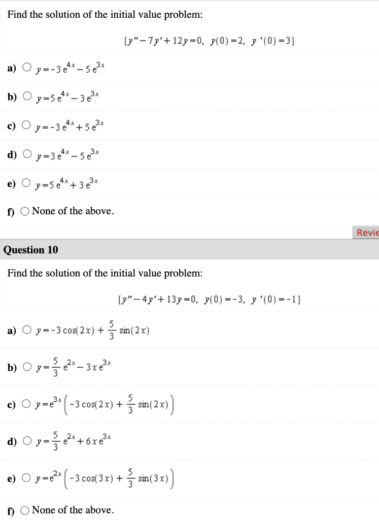 Solved Find the solution of the initial value problem: | Chegg.com