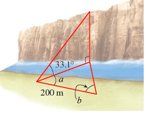 Solved To measure the height of an inaccessible cliff on the | Chegg.com