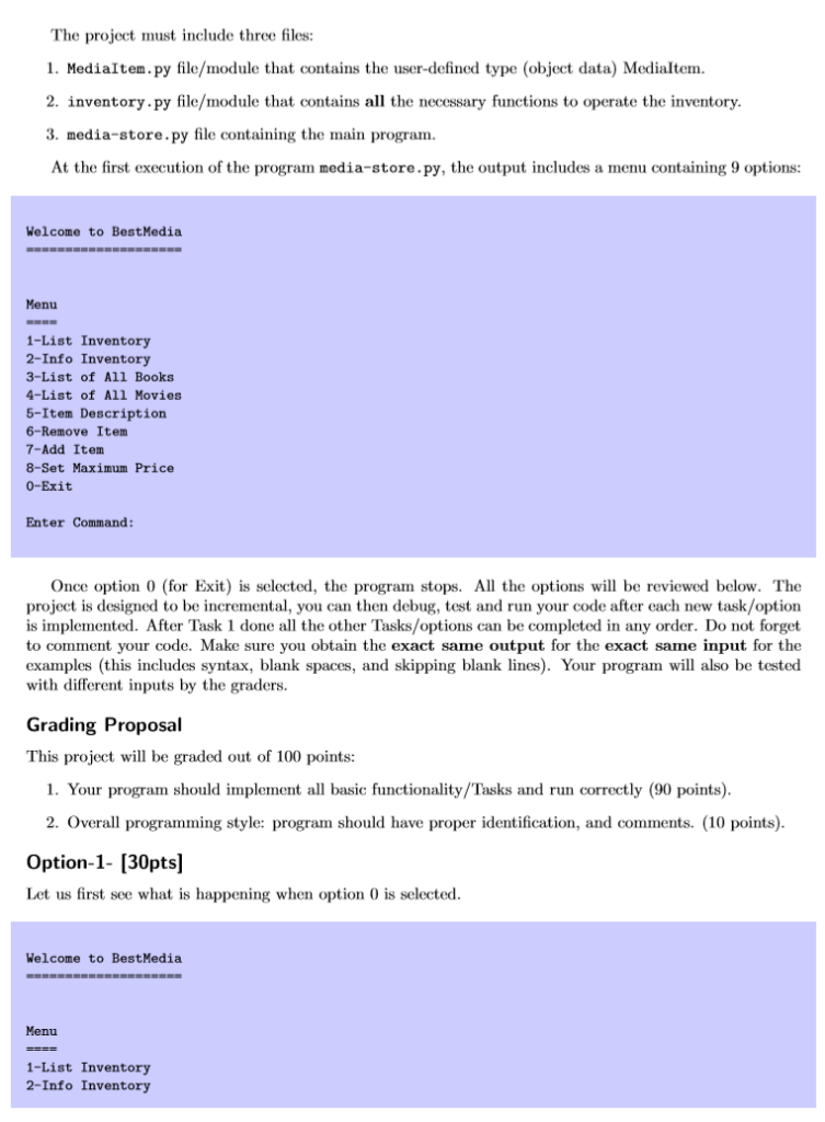 PYTHON 3 PROGRAM Assignment (NOTE: Must use | Chegg.com