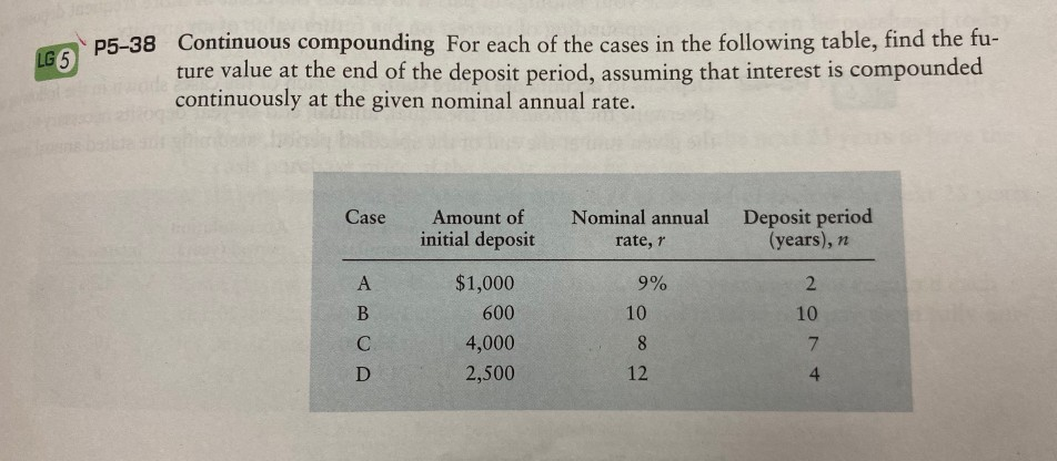 Solved P5-36 LG 5 Changing compounding frequency Using | Chegg.com