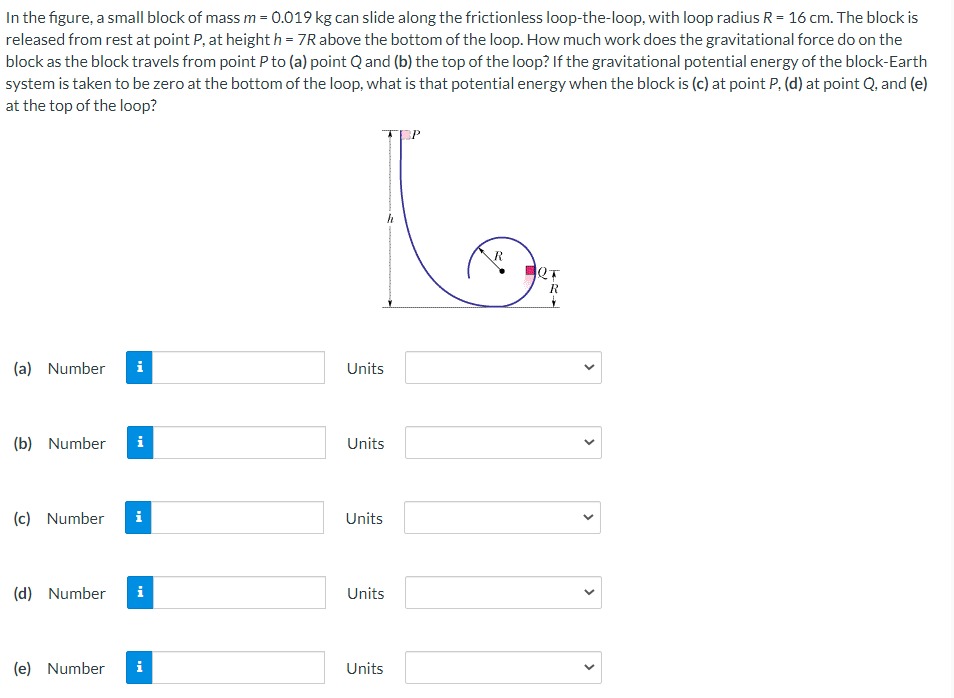 Solved In the figure, a small block of mass m=0.019 kg can | Chegg.com