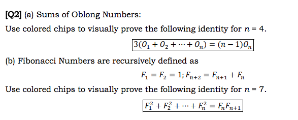 Solved 102] (a) Sums of Oblong Numbers: Use colored chips to | Chegg.com
