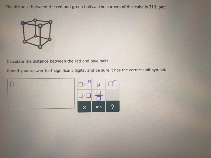 Solved The distance between the red and green balls at the | Chegg.com