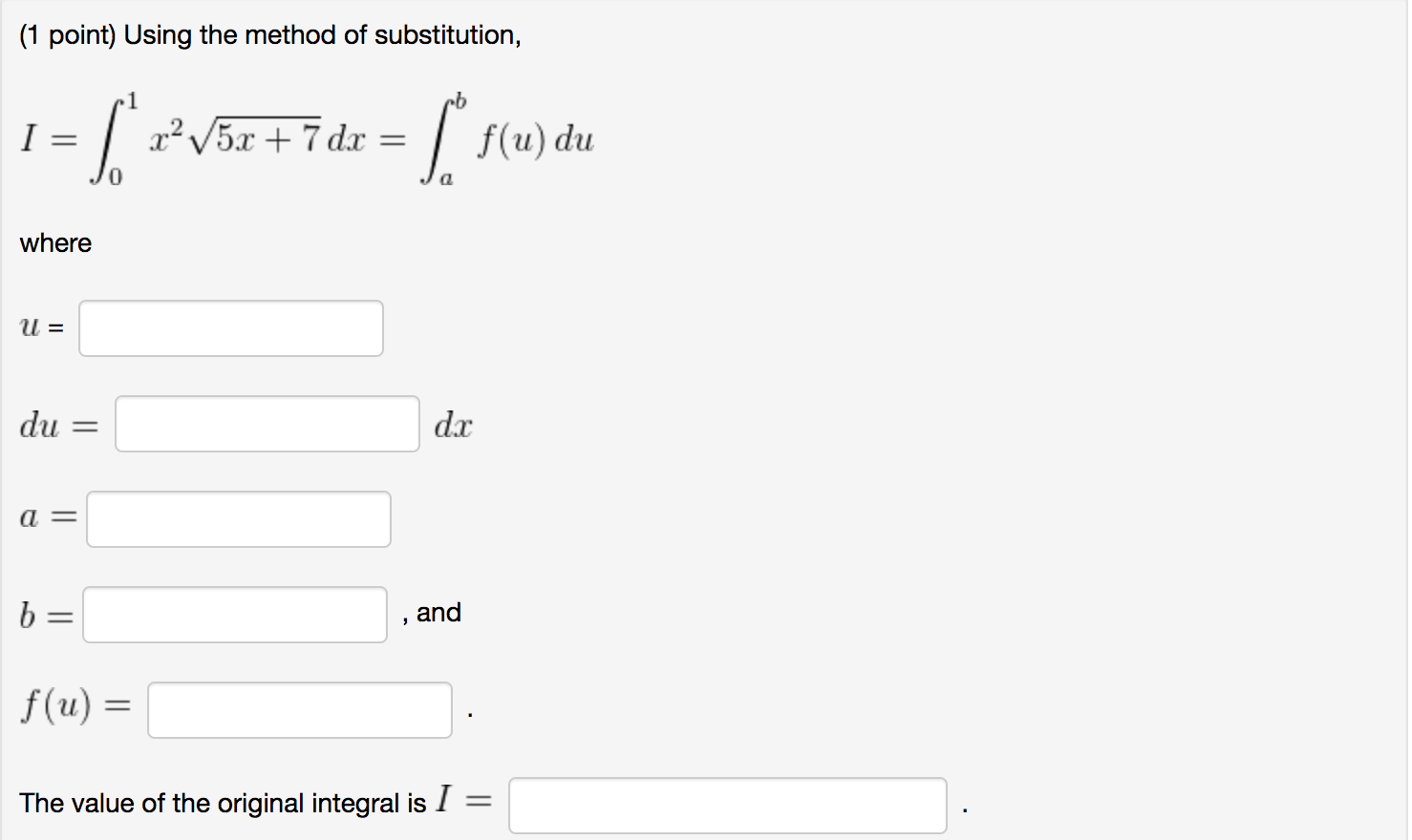 Solved du = F(u)= (1 point) Using the method | Chegg.com