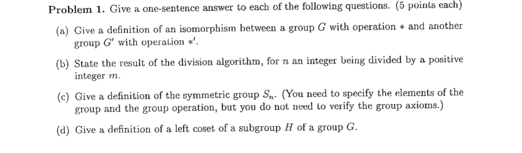 Solved Problem 3. Let σ and τ be the following permutations | Chegg.com
