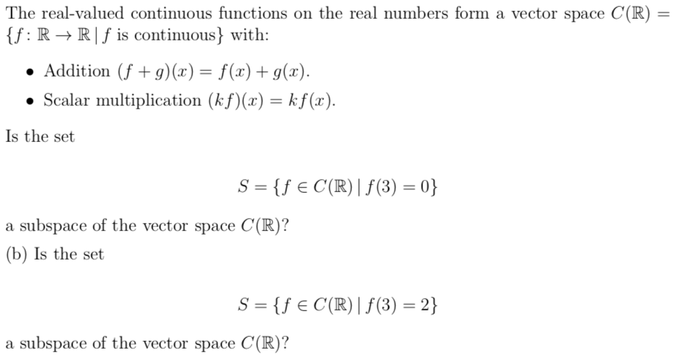 Solved The real-valued continuous functions on the real | Chegg.com