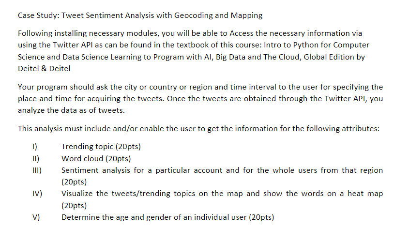 Solved Case Study: Tweet Sentiment Analysis with Geocoding | Chegg.com Solved Case Study: Tweet Sentiment Analysis with Geocoding | Chegg.com
